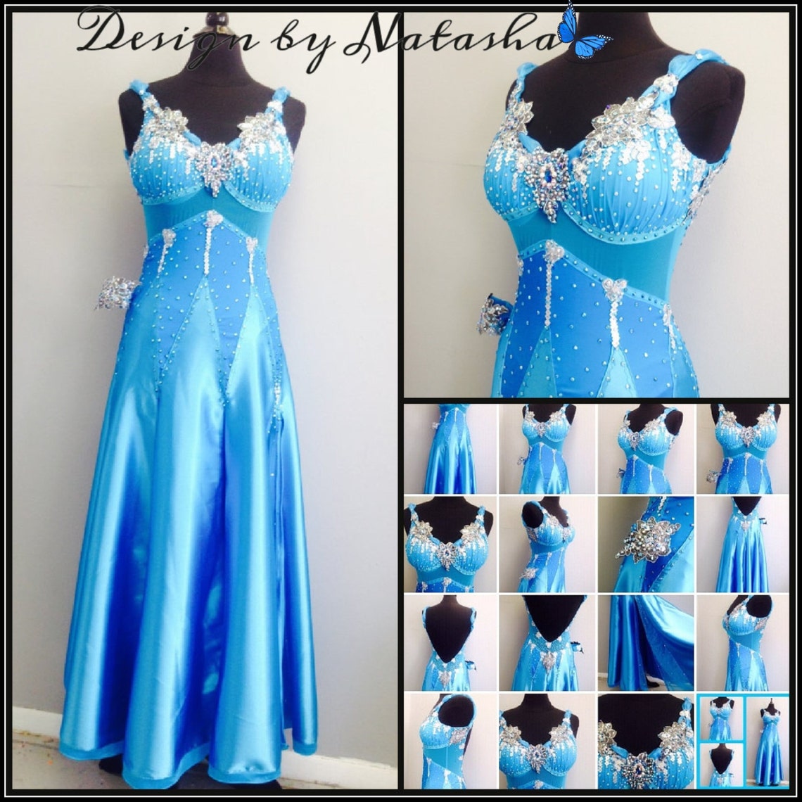 Blue Dance Dress for Smooth Program Ballroom Dance Dresses - Etsy Canada