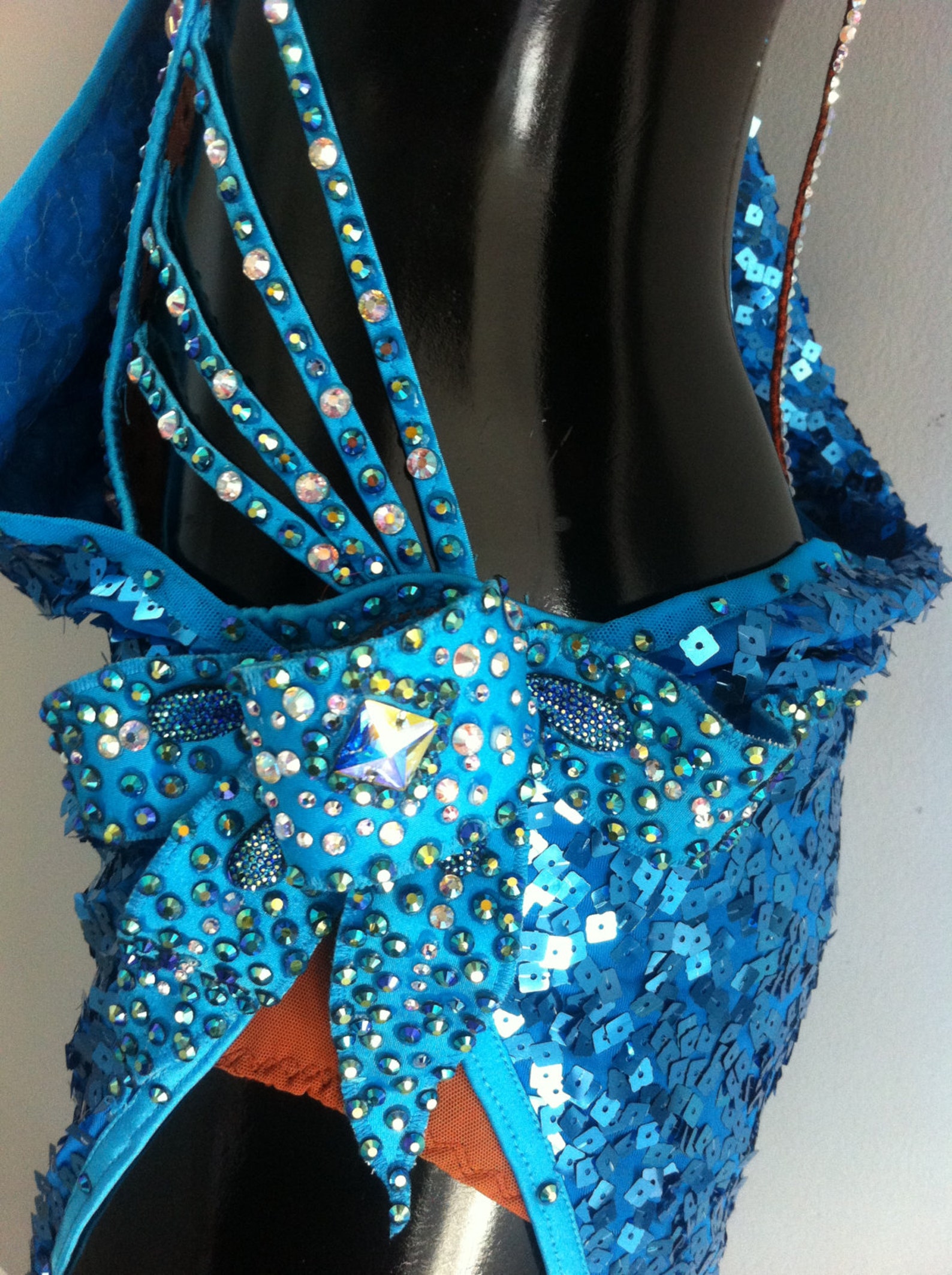 Blue Latin Dance Dress Blue Latin Dance Dresses Dance Shop - Etsy