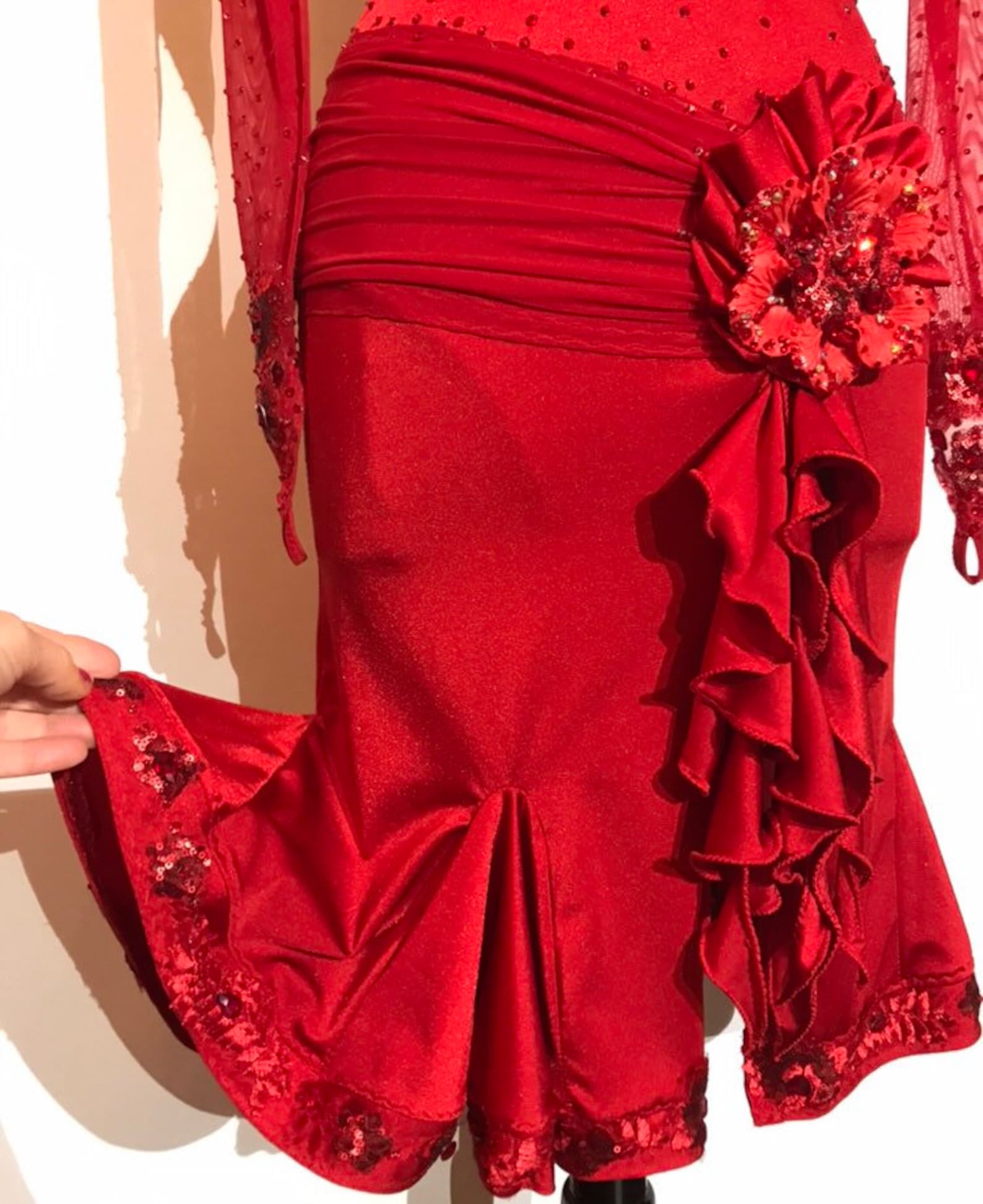 Sexy Red Dance Dress Red Latin Dance Dresses Dance Latin Dress | Etsy