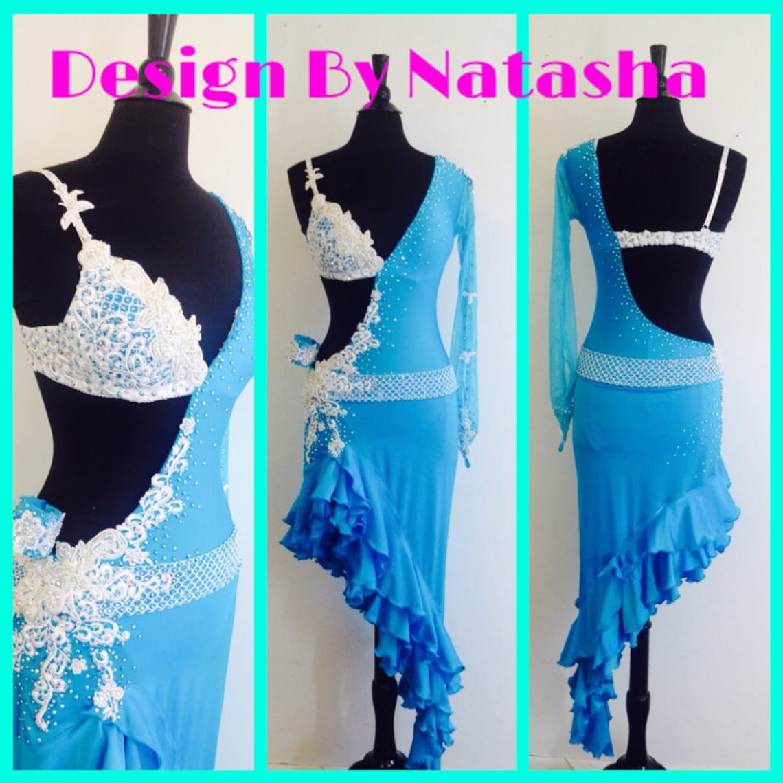 Blue Latin Dance Dress Latin Dance Dresses Belly Dance Dresses - Etsy ...