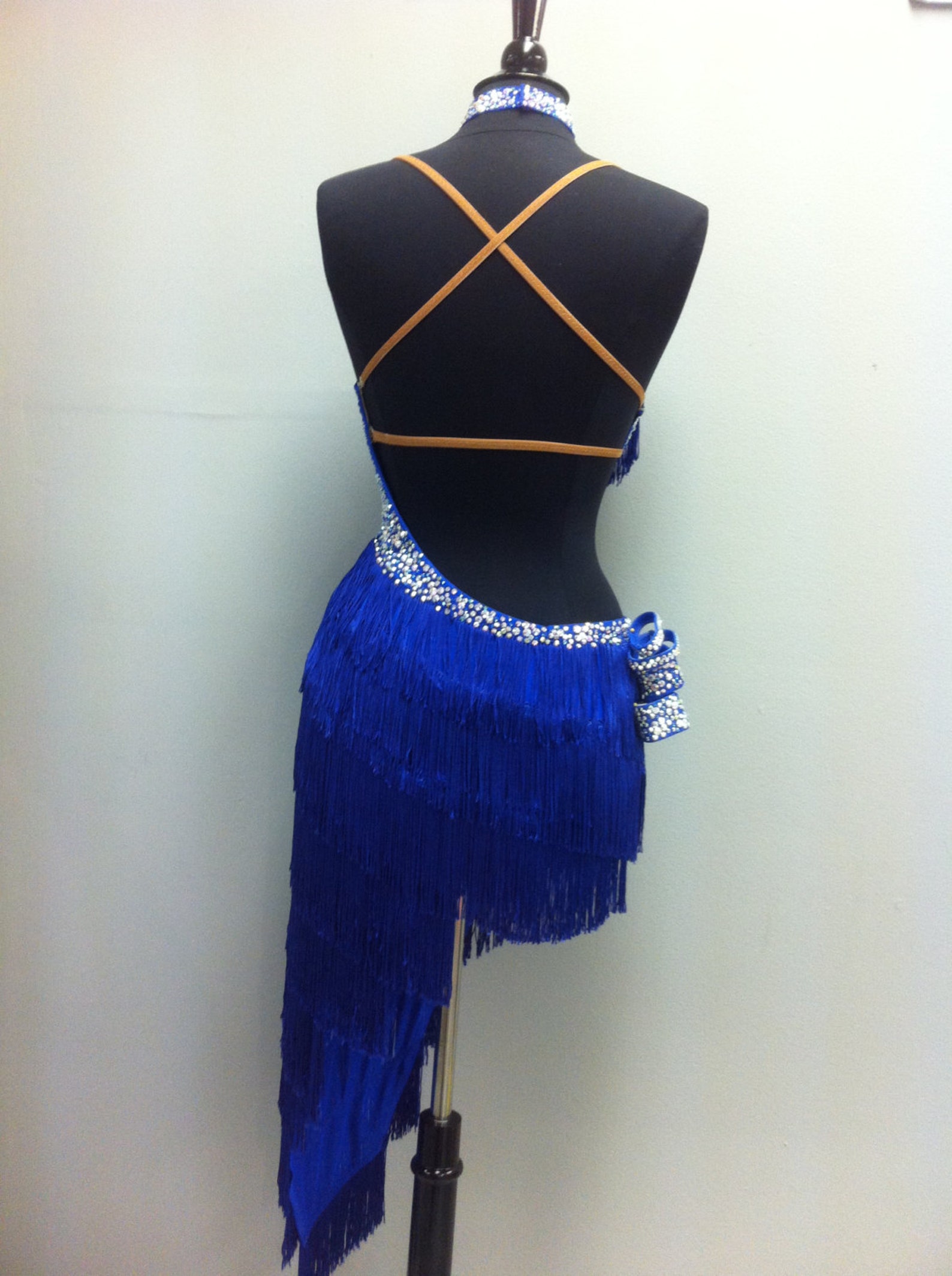 Blue Latin Dress With Fringe Blue Latin Dance Dresses Dance Dresses ...