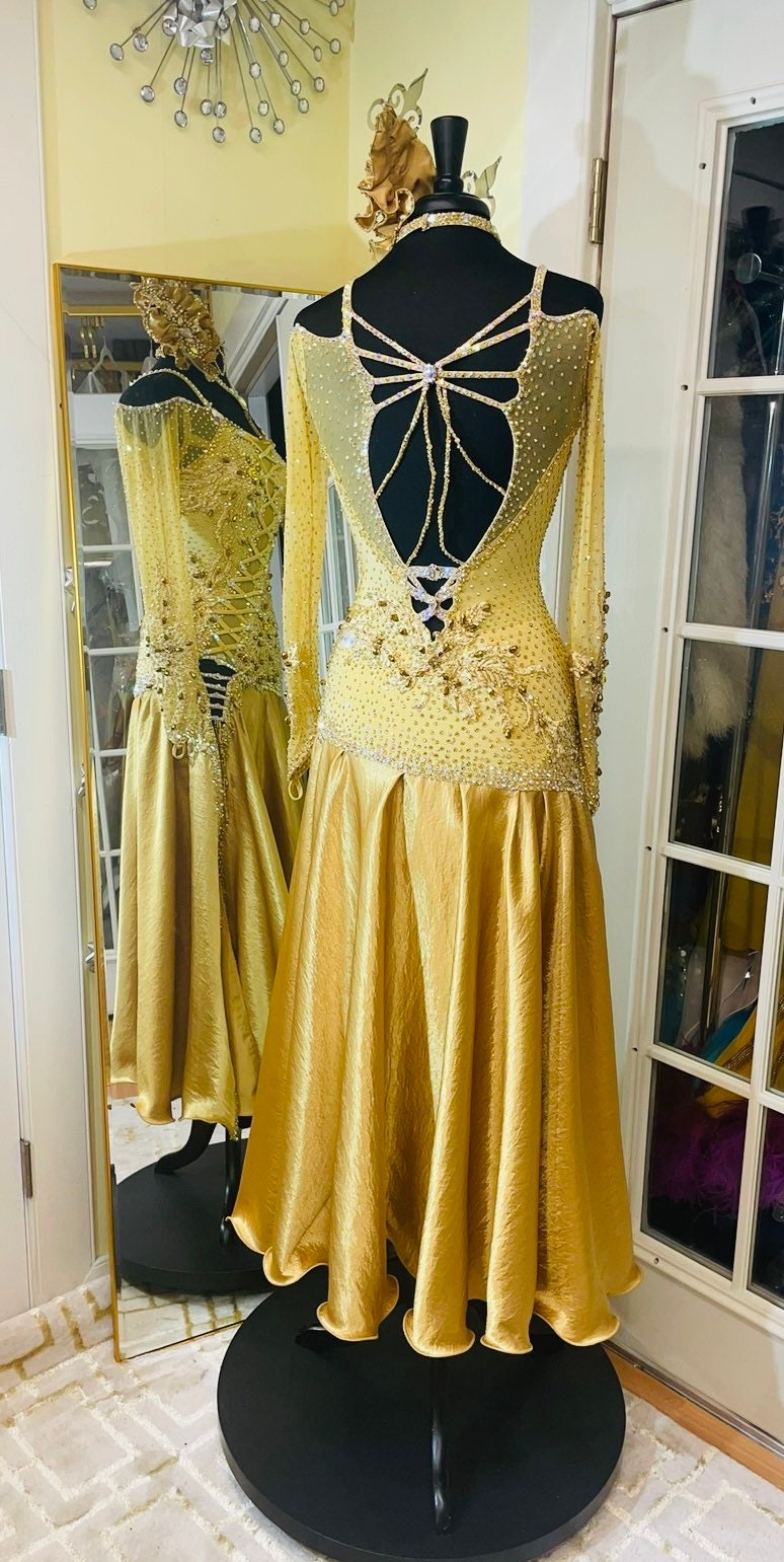 Dress by Order Gold Dance Dress Gold Smooth Dress Ready to - Etsy