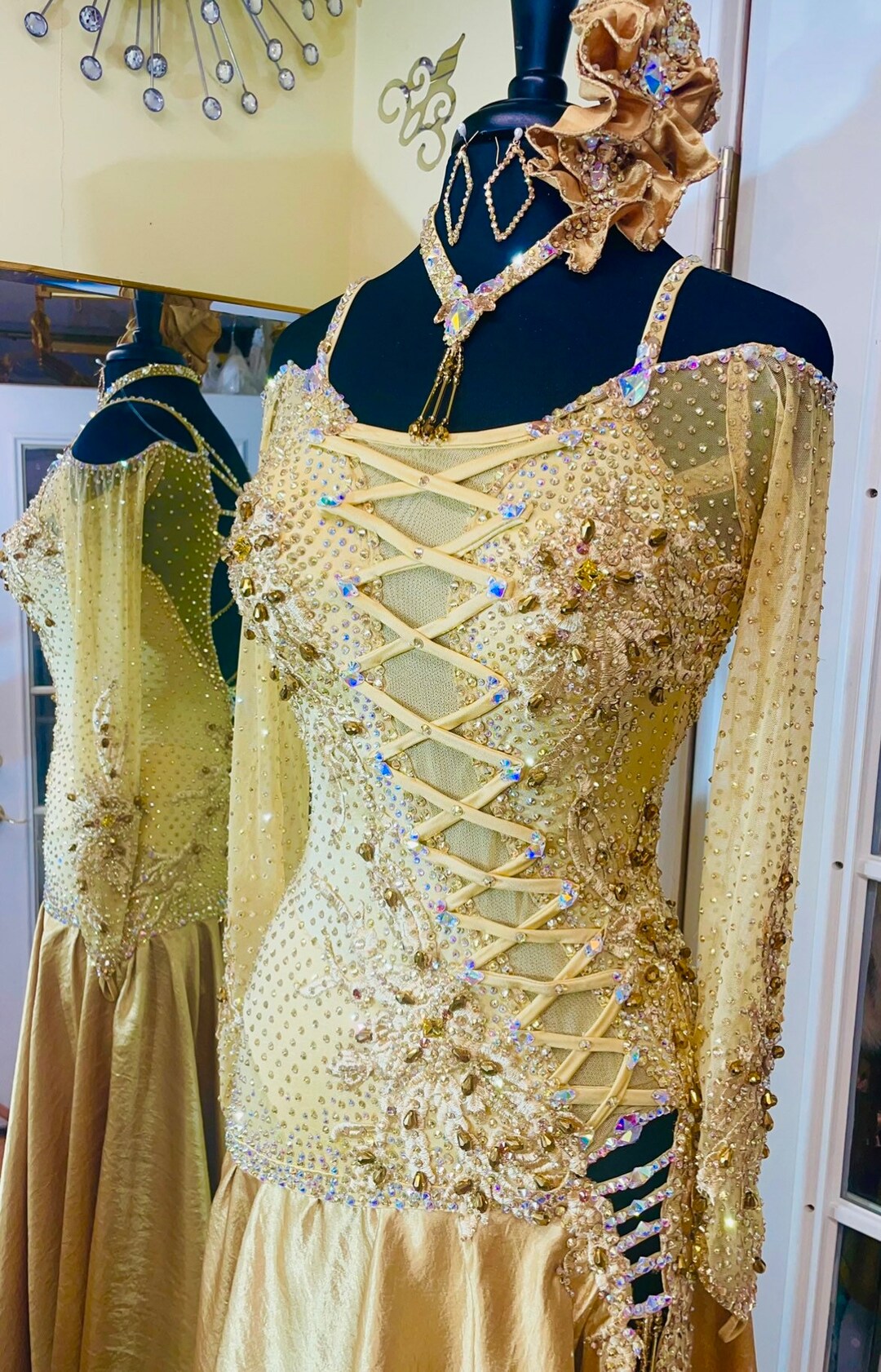 Dress by Order Gold Dance Dress Gold Smooth Dress Ready to Ship Free ...