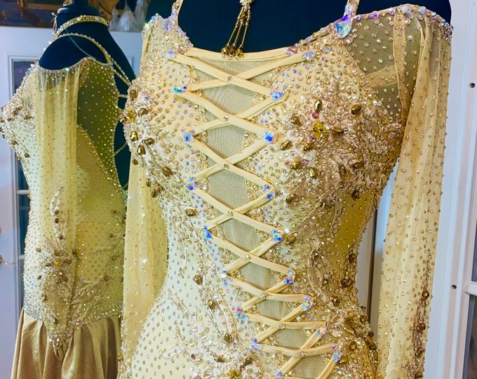 Dress by Order Gold Dance Dress Gold Smooth Dress Ready to Ship Free ...