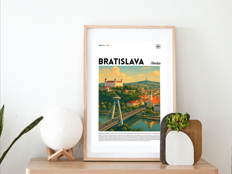 Bratislava Digital Art Print – Instant Download Travel Poster, Slovakia ...
