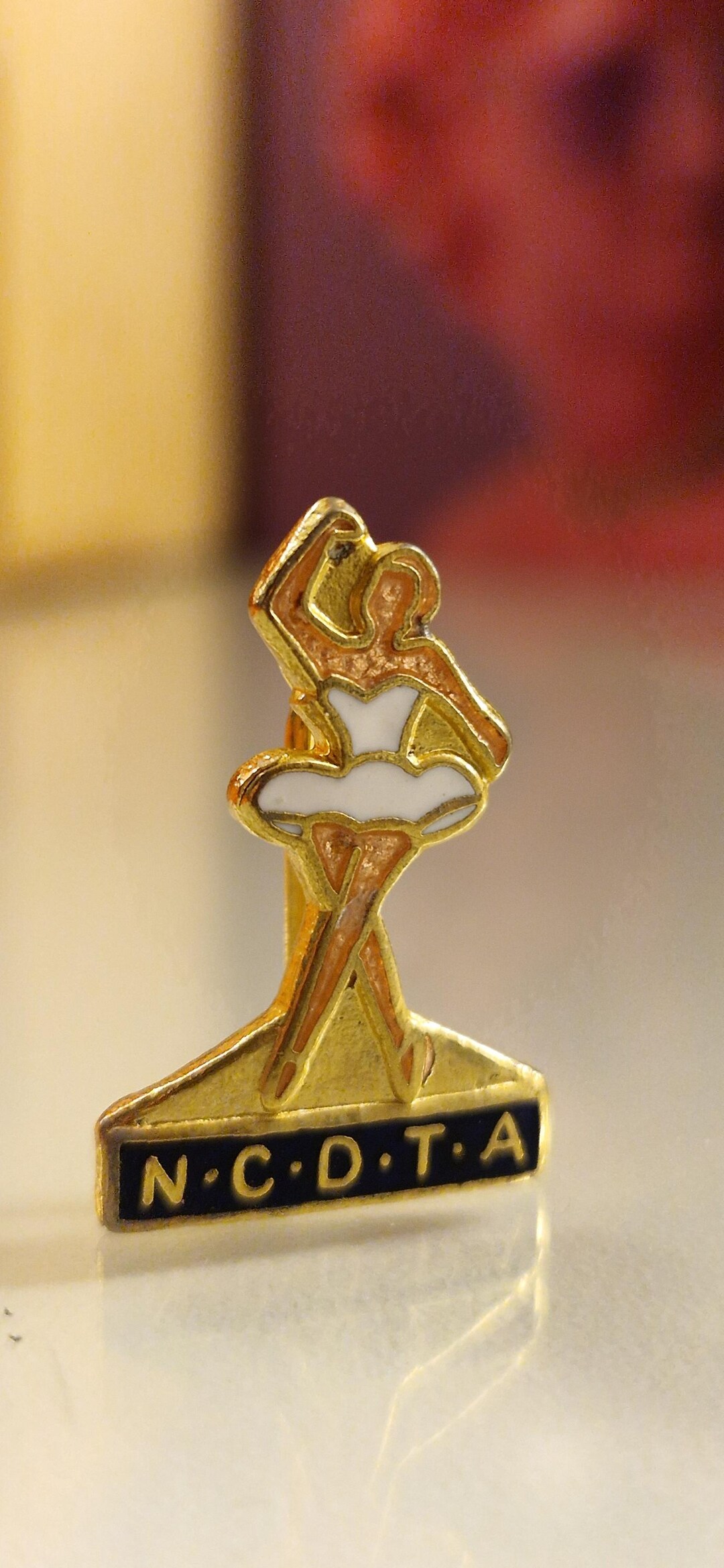 1950s NCDTA Dance Teacher Pin • Vintage Gold-tone Ballet Dancer Badge ...