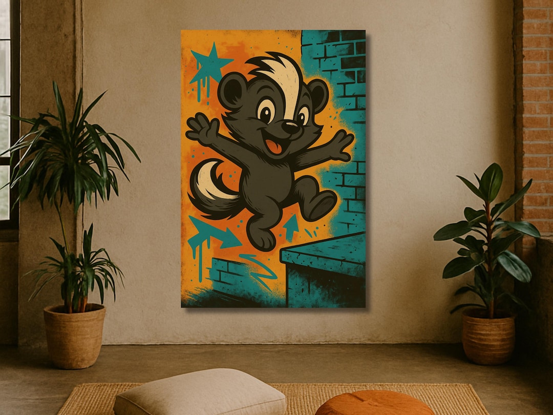 Urban Street Punk Skunko Poster – Jumping Skunk Wall Art, Graffiti ...