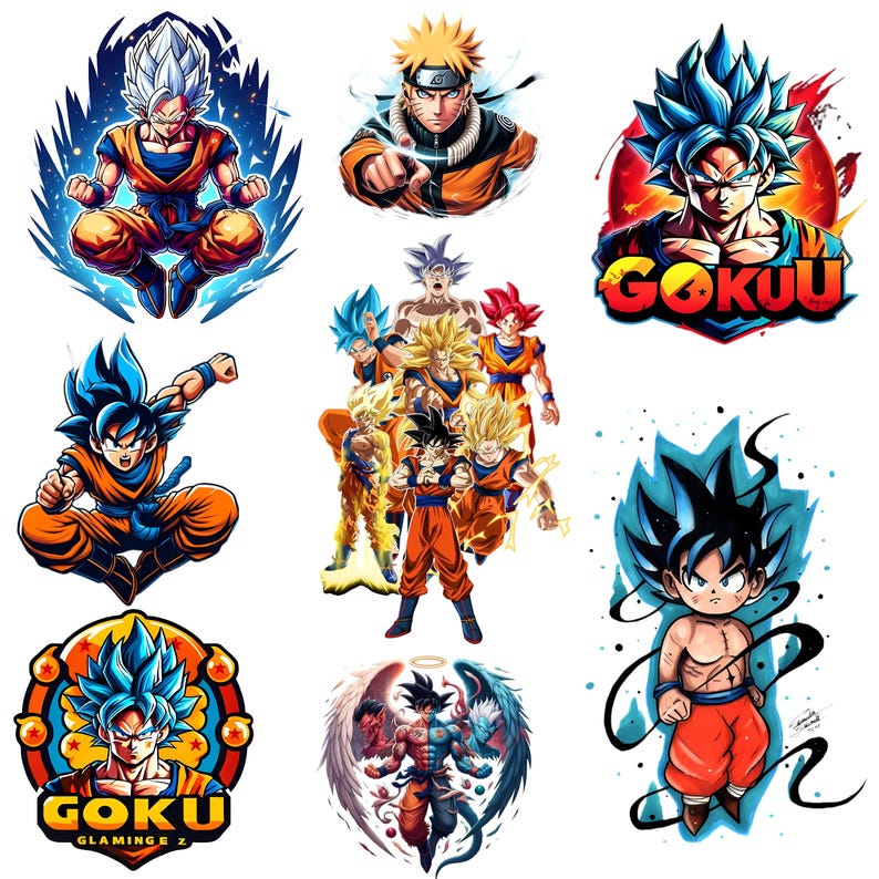 Goku PNG Bundle: 40+ Dragon Ball HD Anime Graphics (digital Download ...