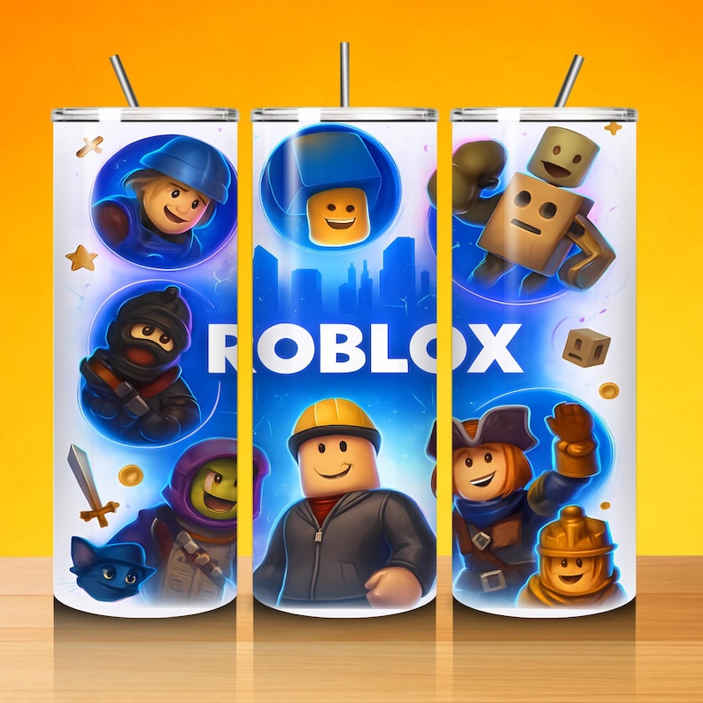 Roblox 20oz Tumbler Wrap: Cartoon Characters Sublimation Design (PNG ...