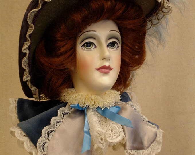 Victorian Bonnet Lady in Blue / Price Reduced - Etsy