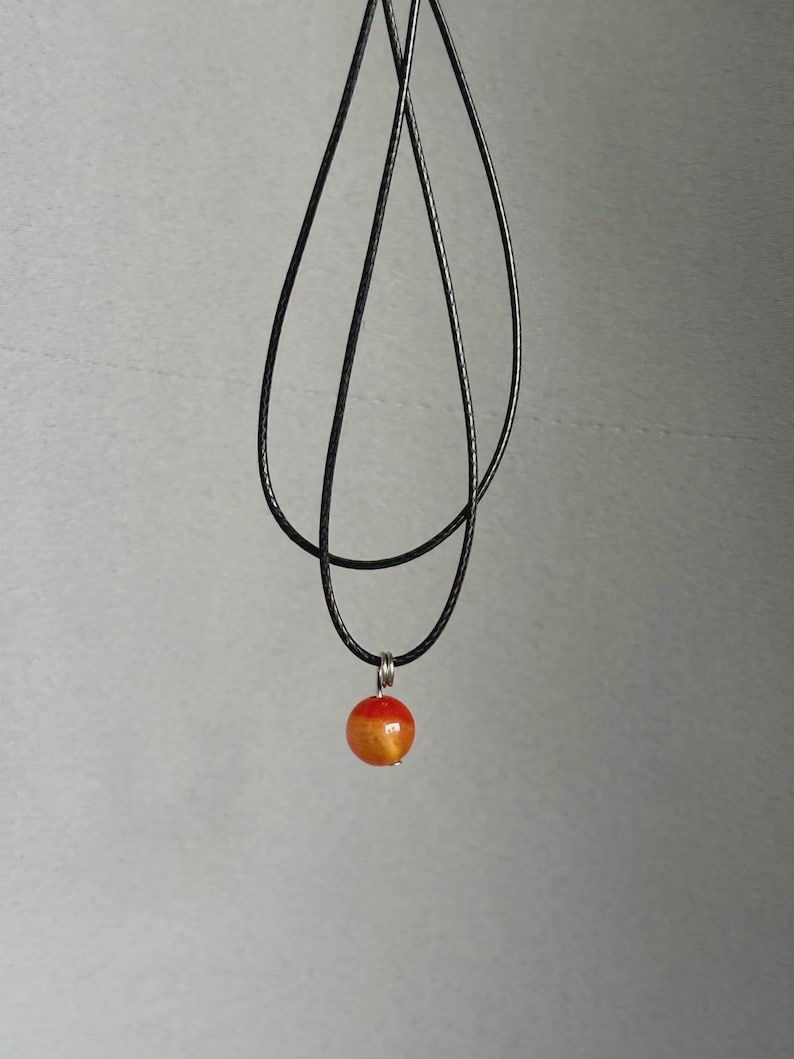 Dainty Red Agate Drop Layered Necklace, Custom Black Leather Choker ...