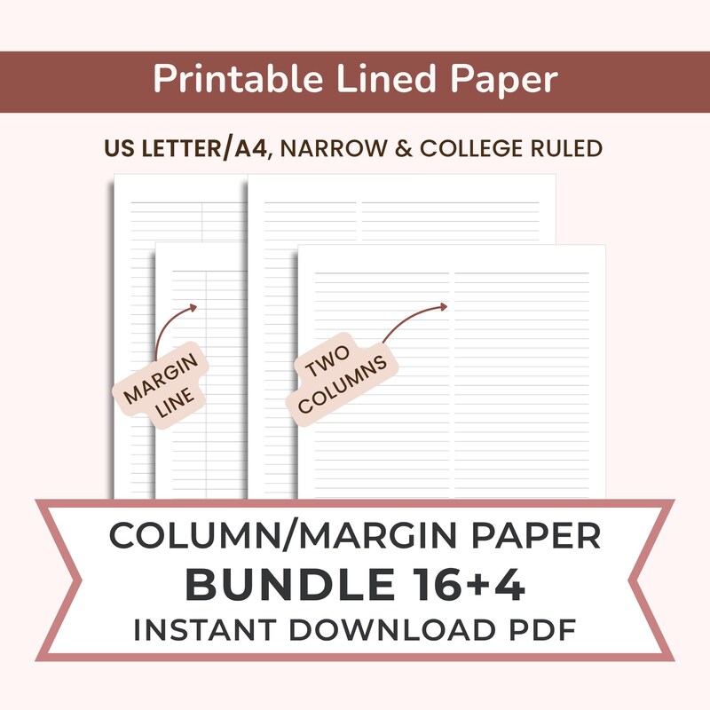 Two Column Notes Template - Etsy