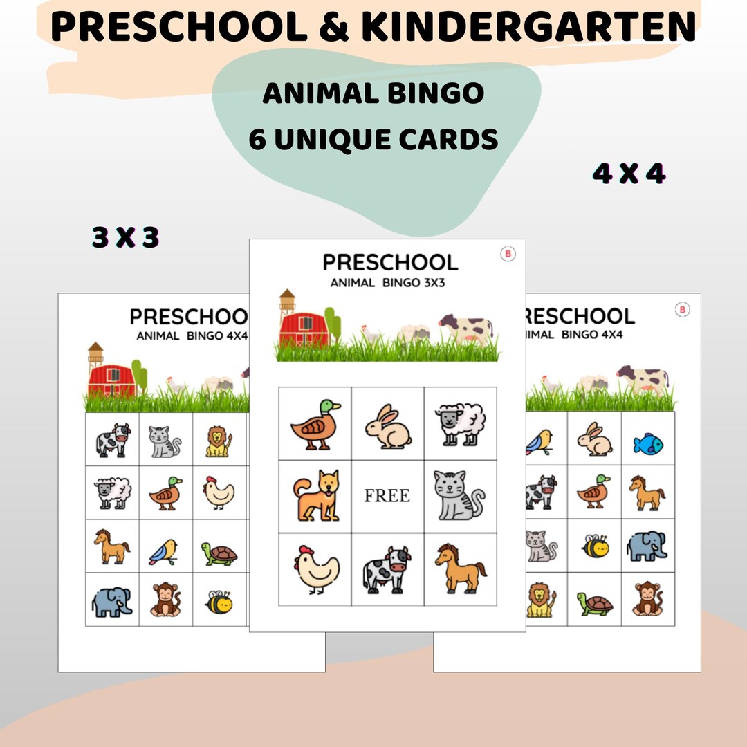Printable Animal Bingo Game – Preschool & Homeschool (PDF), 3x3 and 4x4 ...