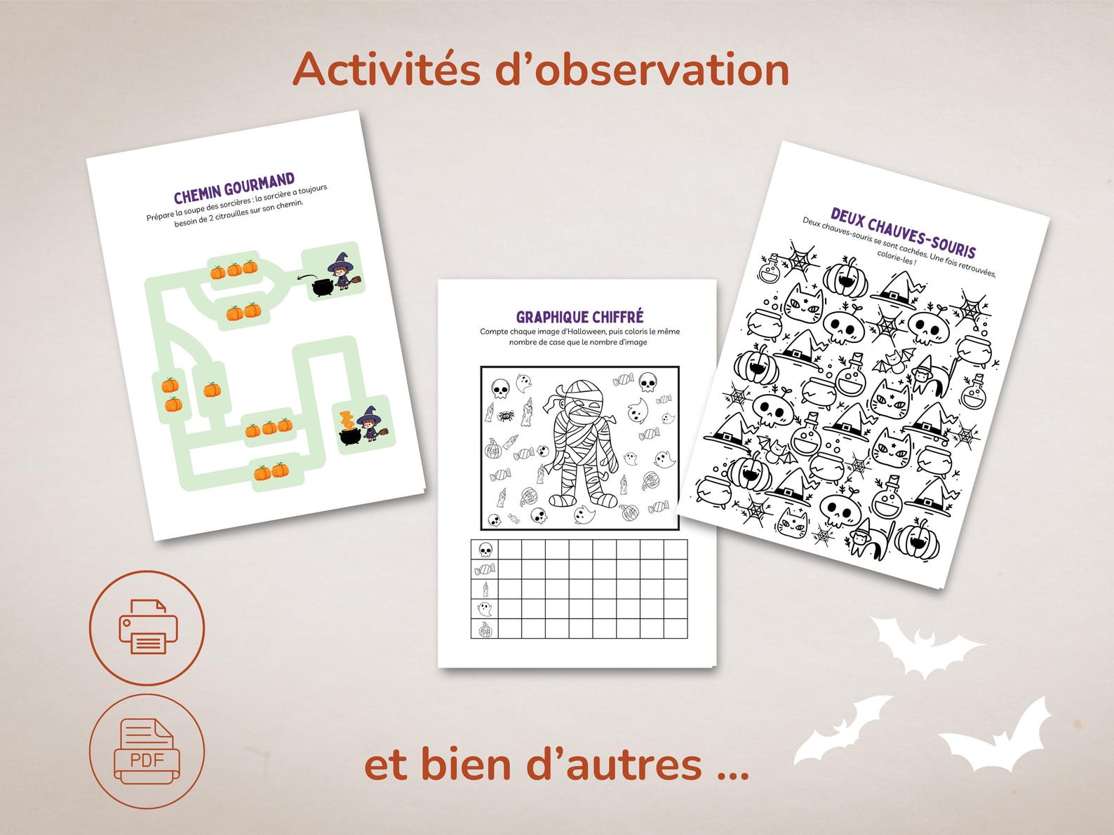 Cahier d'activités enfant pour Halloween, maternelle, école maternelle ...