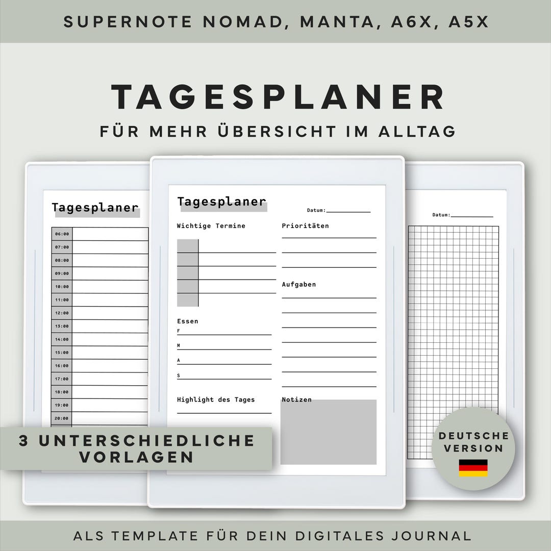 Daily Planner Template for Supernote – Daily Planner for Organization ...