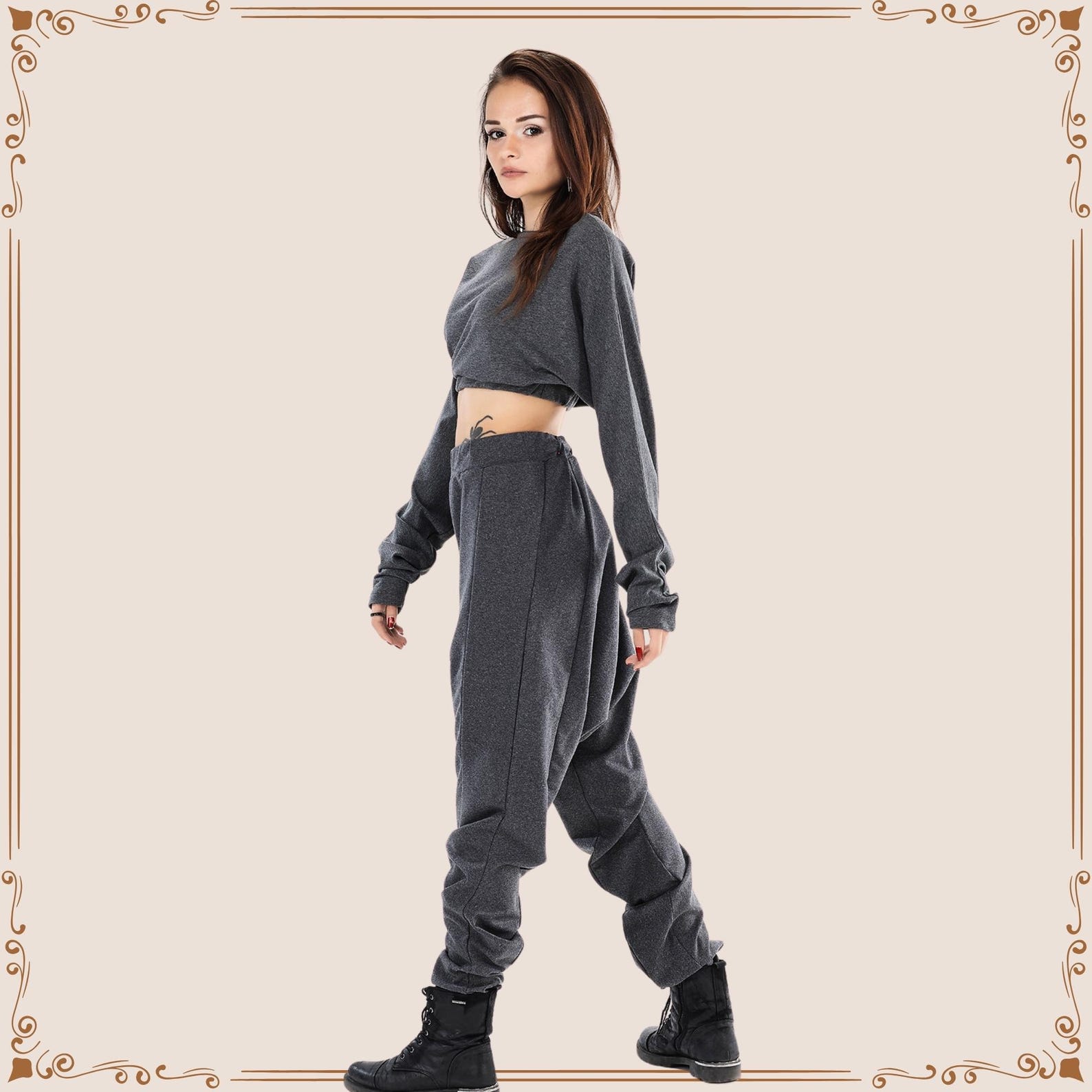 Crooked Harem Pants PDF Pattern, Loose Fit Baggy Trousers Sewing Guide ...