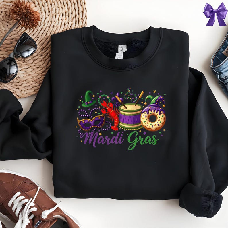 Funny Mardi Gras Sweatshirt, Carnival Party Crew, Fat Tuesday - Etsy