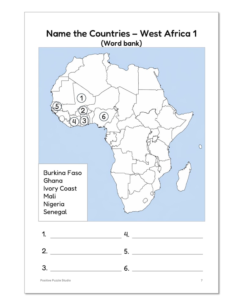 Africa Countries Map Quiz Worksheets | Geography Activity | Homeschool ...