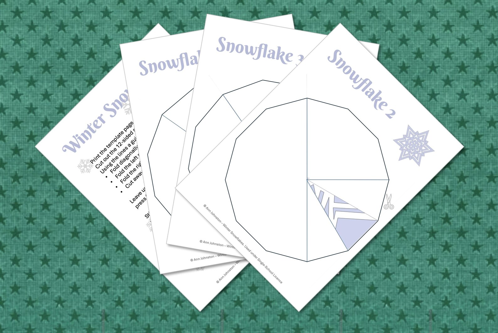 Printable Paper Snowflake Templates – Kids Winter Craft, 7 Cut & Fold ...