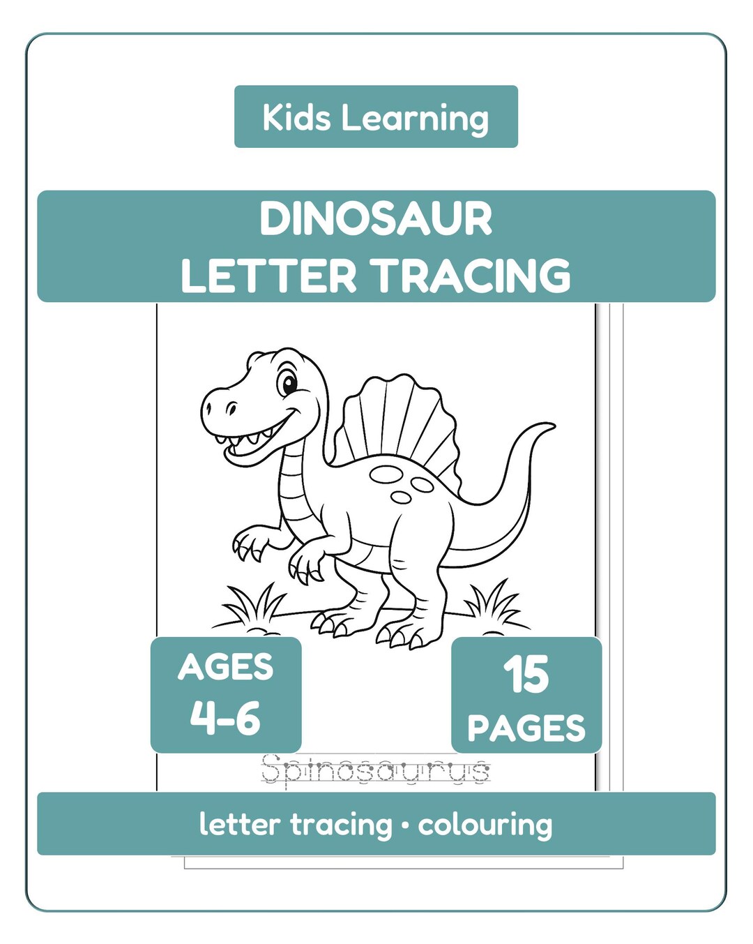 Dinosaur Letter Tracing & Colouring Pages – Printable Kids Worksheets ...
