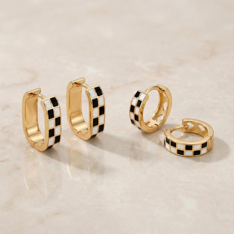 Gold Black Small Check - Etsy