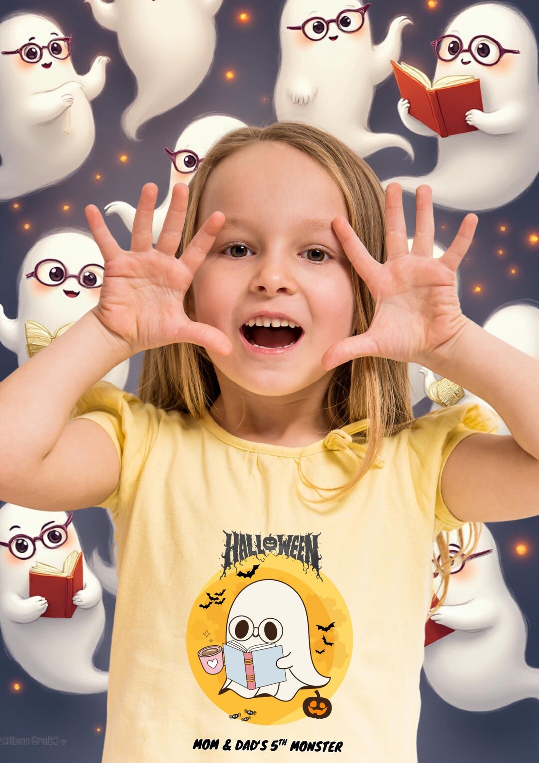 Cute Smart Ghost PNG for Halloween Shirts, Family Matching Sublimation ...