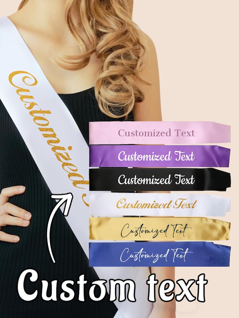 Personalized Satin Party Sash – Custom Birthday, Hen Party, Bridal ...