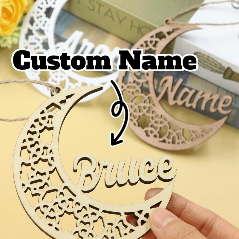 Ramadan Wooden Name Moon - Etsy