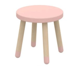 Pink, Wooden Kids Stool – Handmade Mini Toddler Seat, Montessori ...