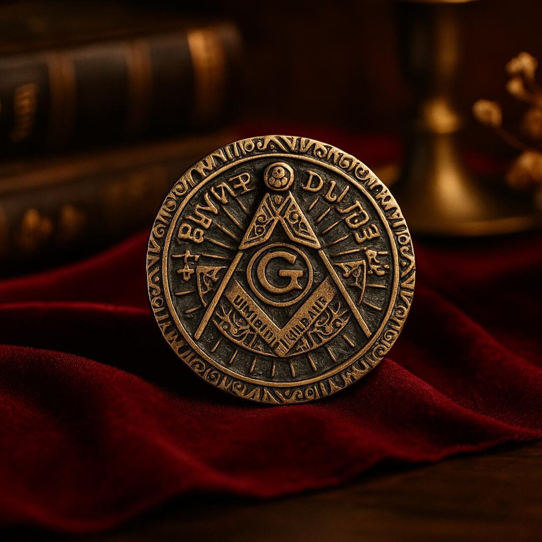 Vintage Freemason Metal Badge | Masonic Symbol Brooch Pin | Retro Brass ...