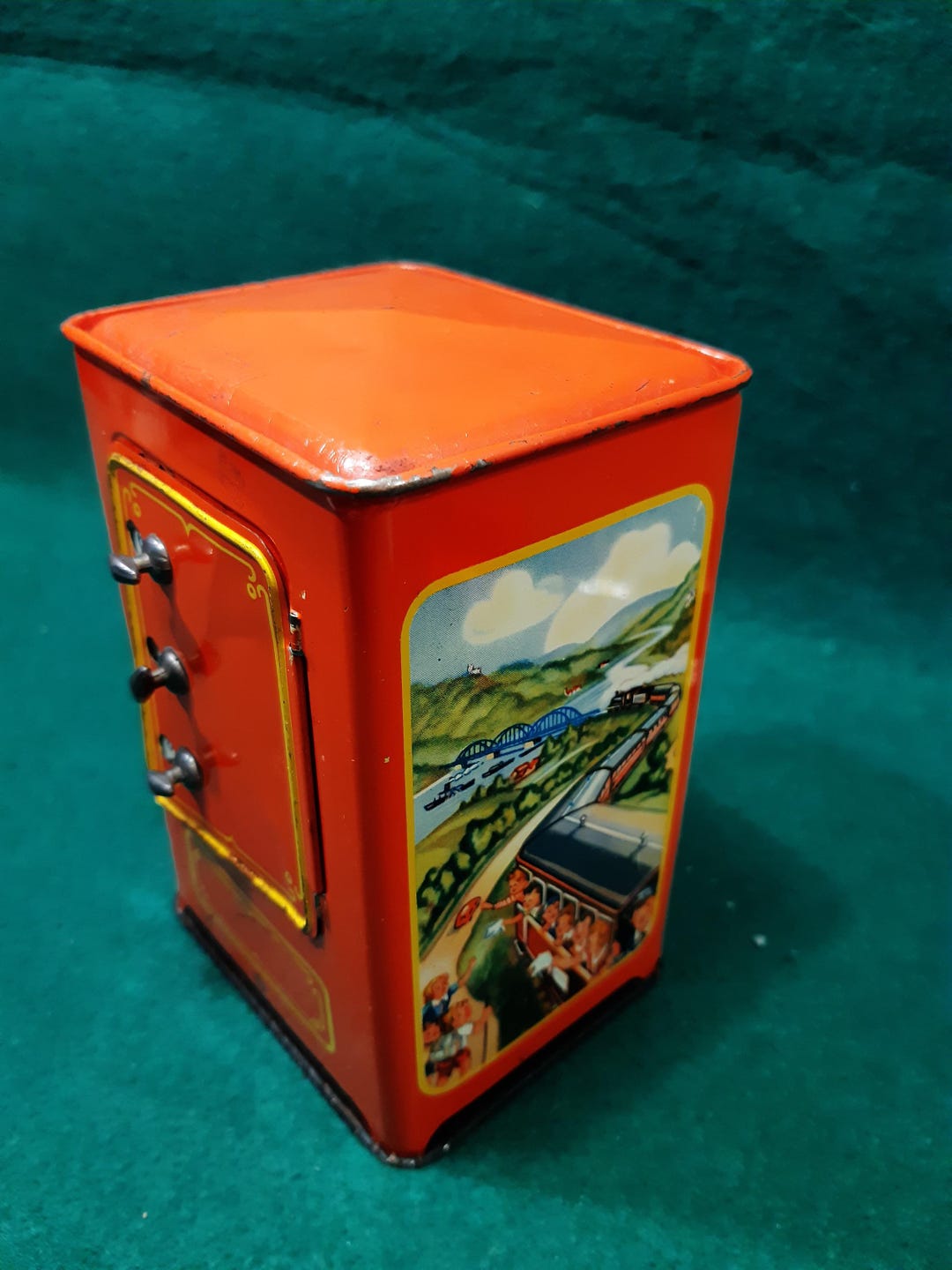 Old Tin Money Box From the 1960s With a Tin Windmill - Etsy