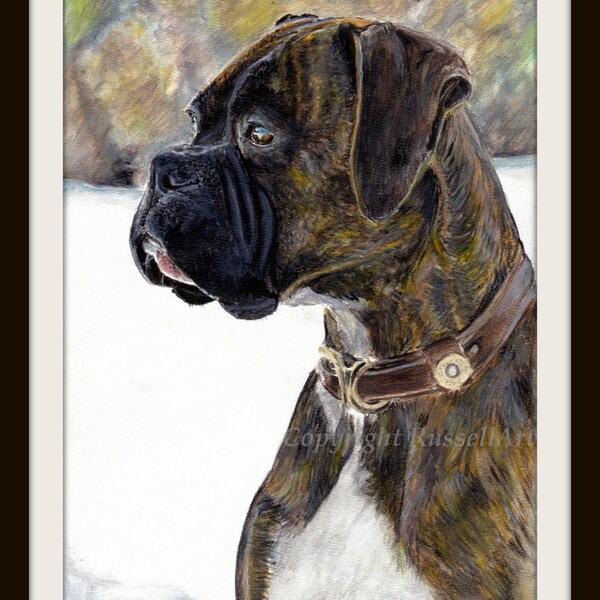 Boxer Dog Watercolor - Etsy