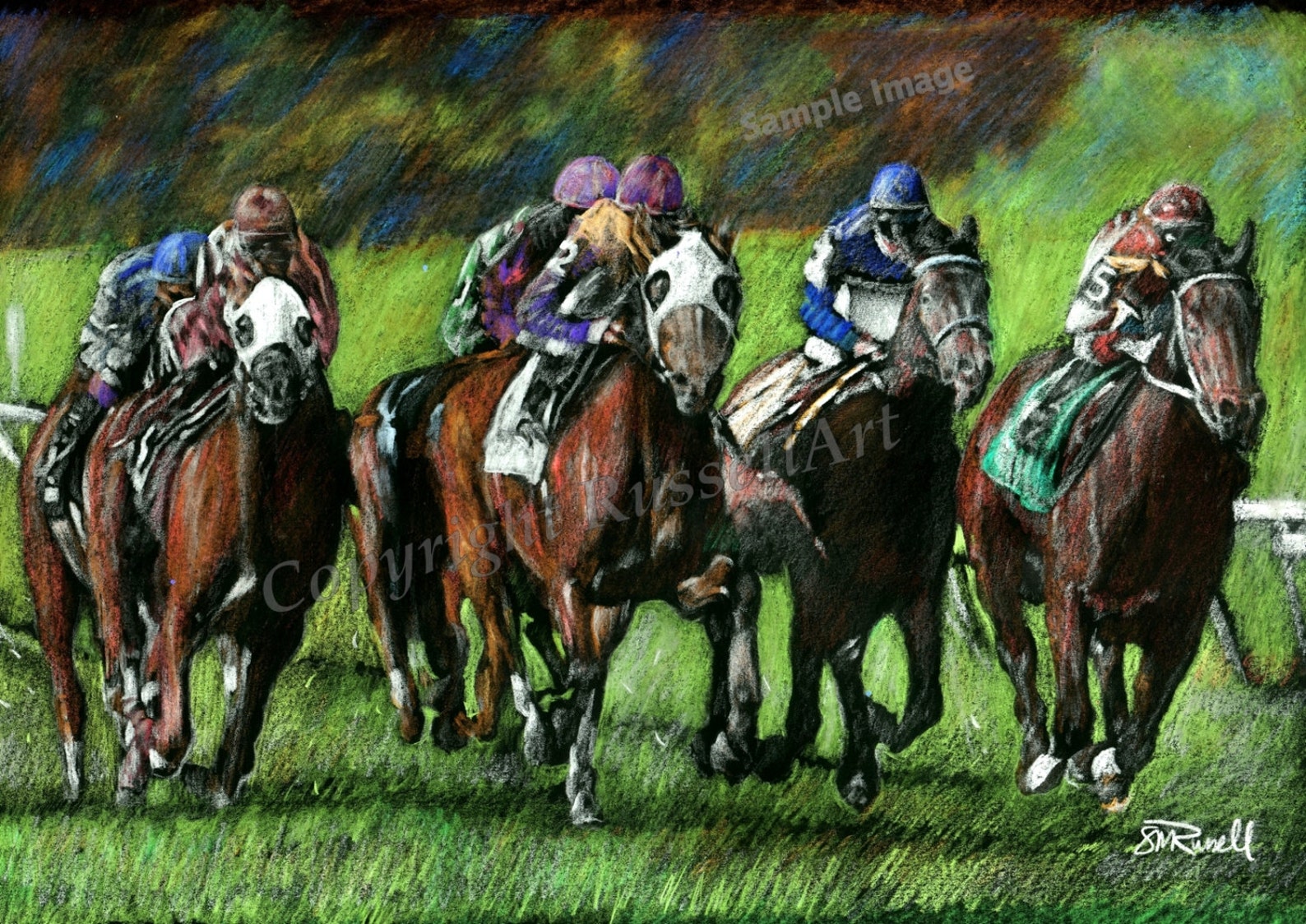Final Furlong horse Racing LARGE A4 A3 or A2 Limited Edition - Etsy