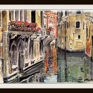 Reflections of Venice Watercolor Landscape LARGE A4 A3 or A2 Limited ...