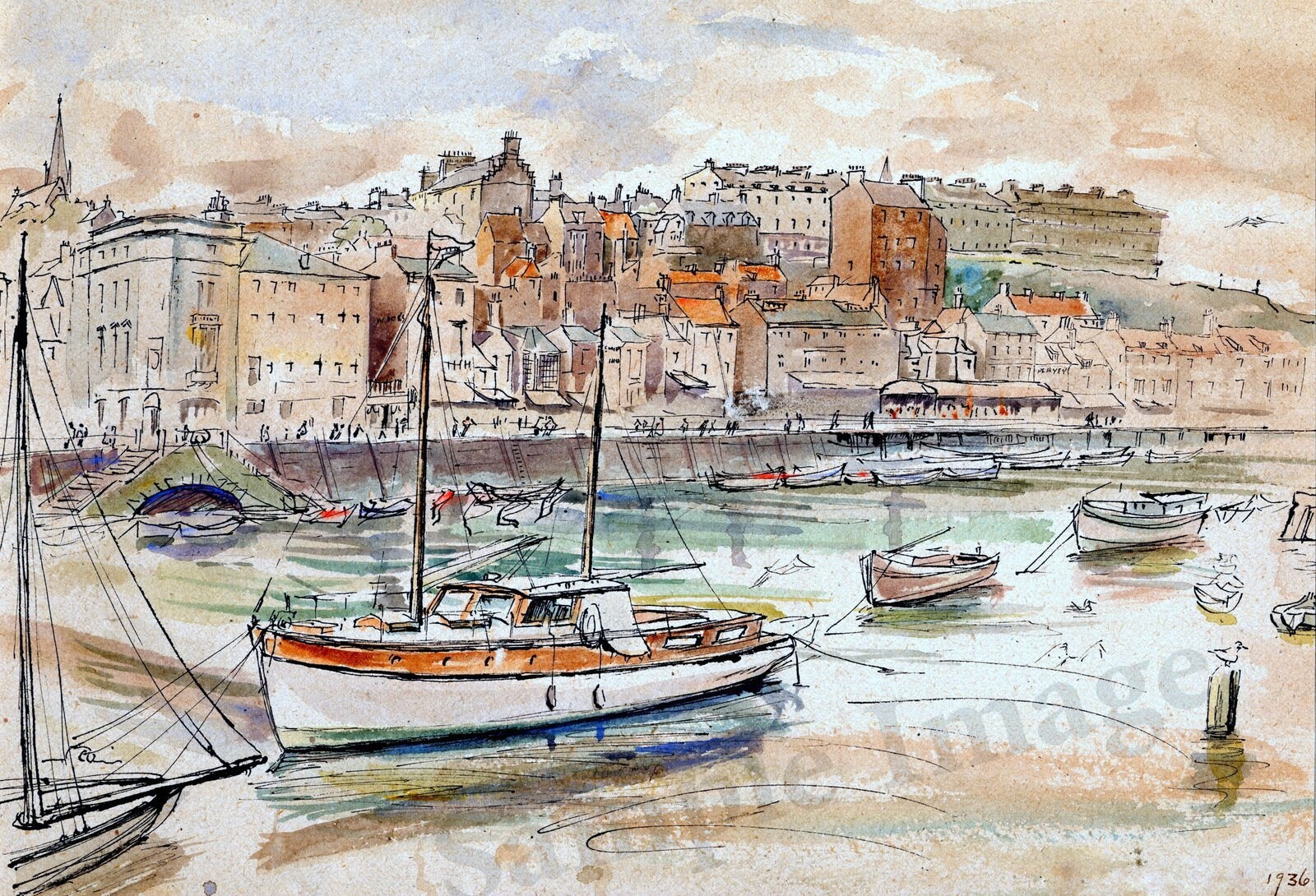 Whitby Yorkshire Coast English countryside LARGE Art Print of | Etsy