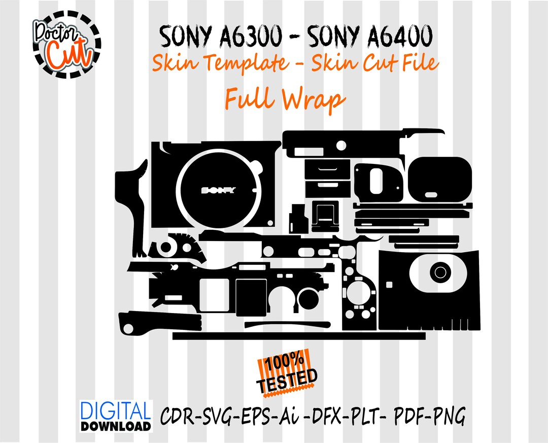 Sony A6300 A6400 Skin Template Vector Skin Layout Skin Die Cuts File ...