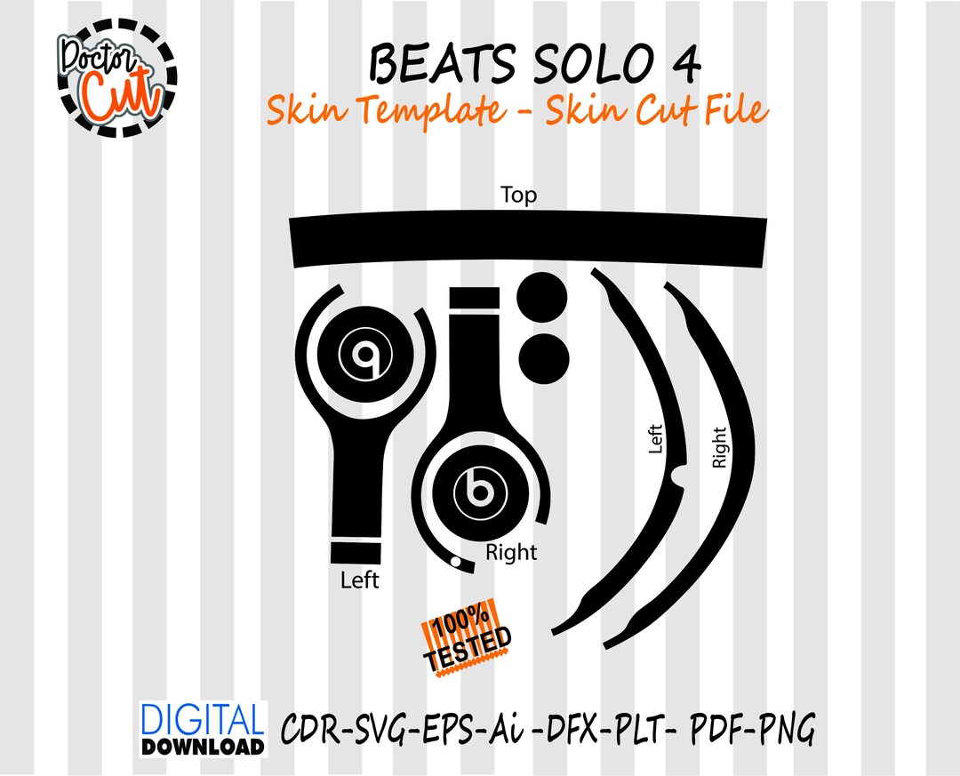 Beats Solo 4 Skin Vector Template File Skin Die Cut Layout Cricut ...