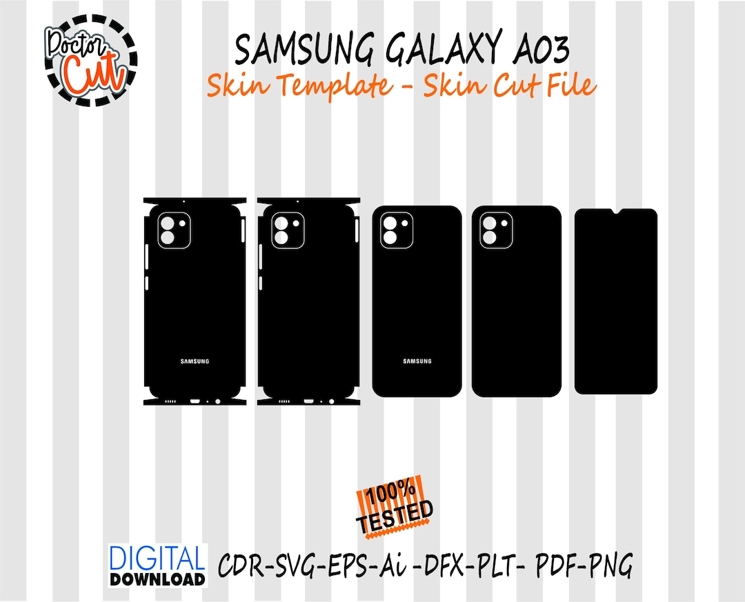 Samsung Galaxy A03 Skin Vector Template File Skin Die Cut Layout ...