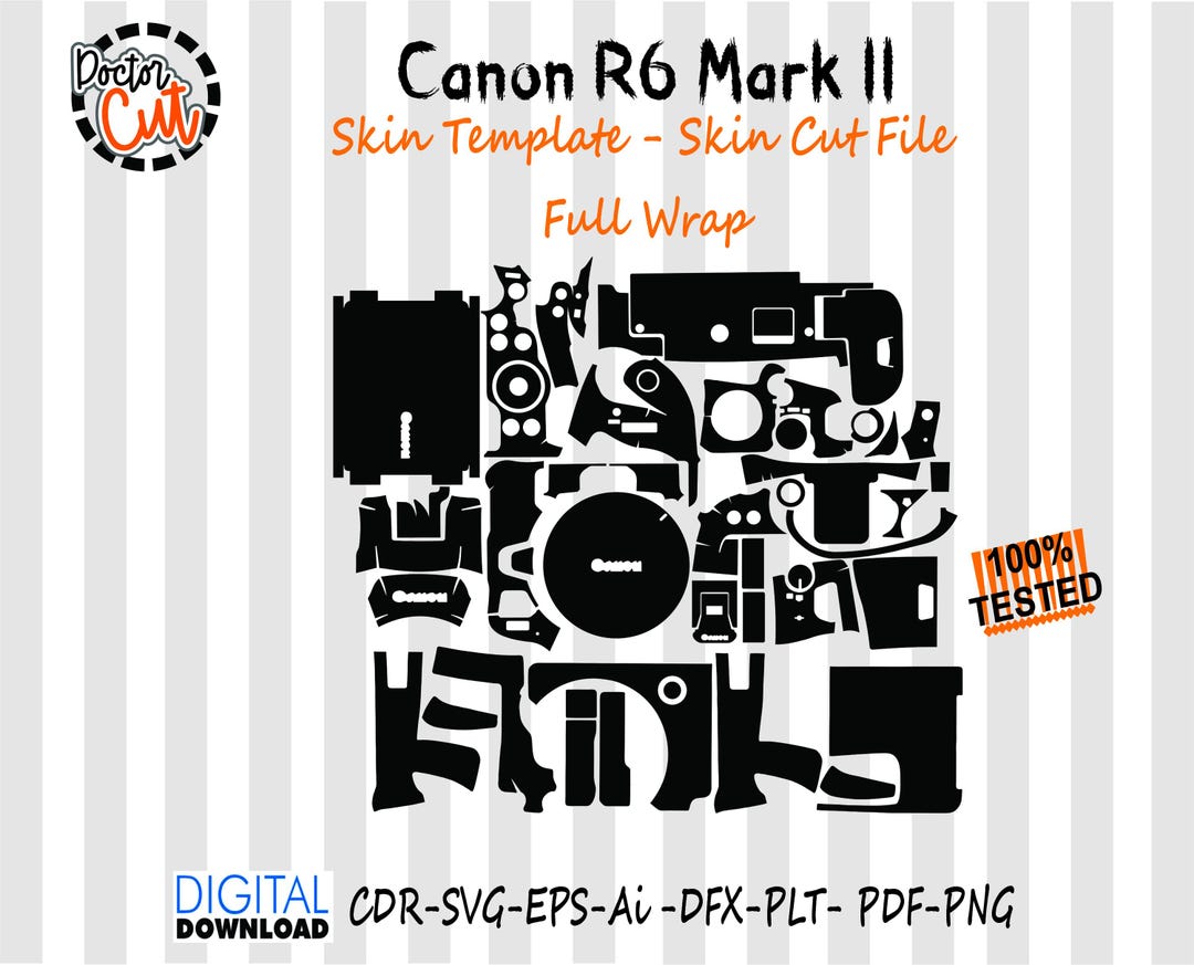 Canon R6 Mark II Skin Template Vector Skin Die Cuts Skin Layout Skin ...