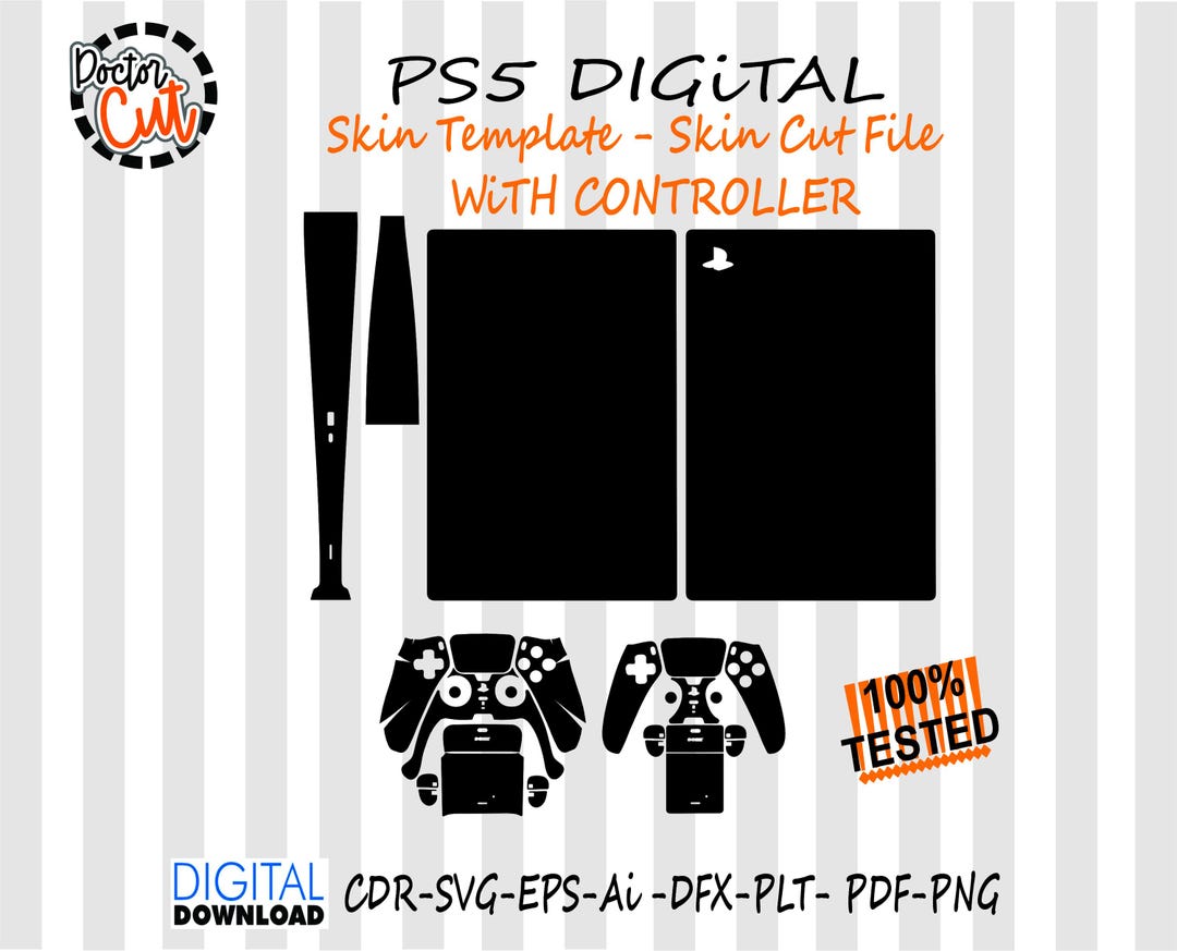 PS5 Digital and Controller Cut Template | Playstation and Controller ...