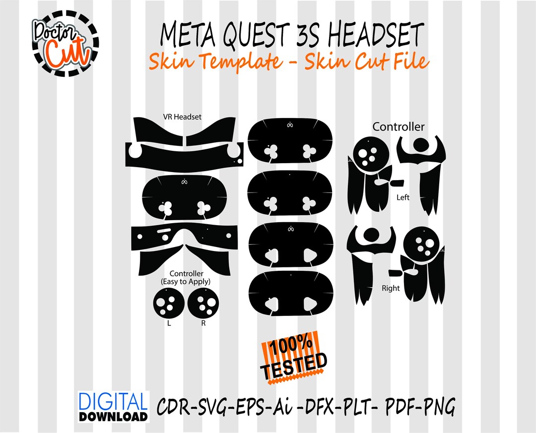 Meta Quest 3s Skin Template Vector Skin Layout Skin Die Cuts File Svg ...