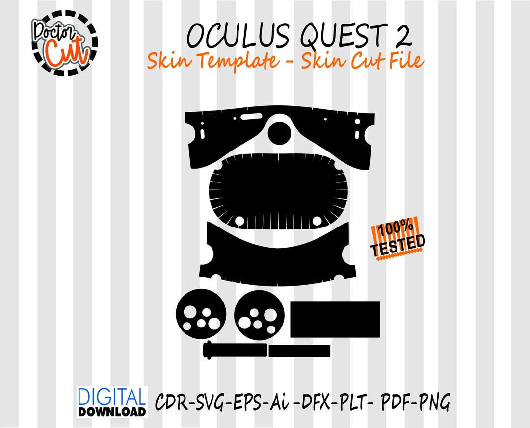 Oculus Quest 2 Skin Template Vector Skin Die Cuts Skin Cut File Skin ...