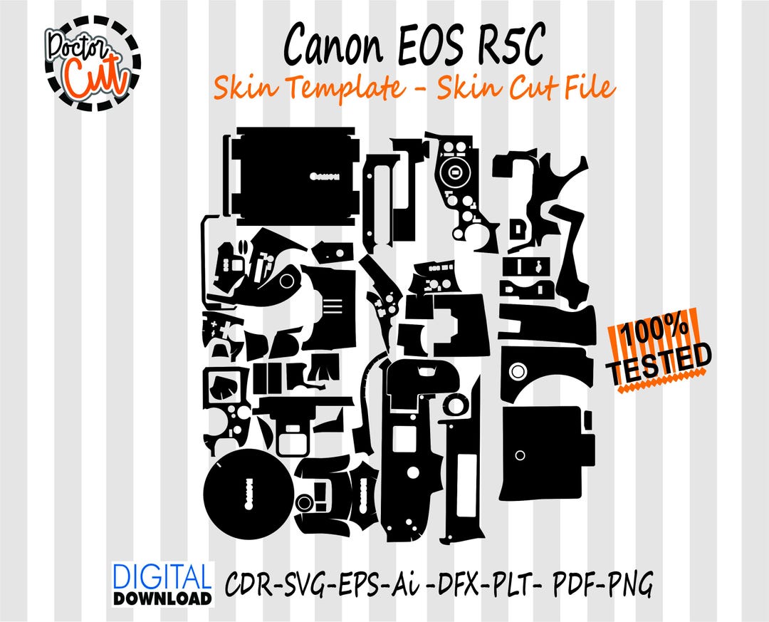 Canon EOS R5C Skin Vector Template Skin Layout Die Cut Cut File for ...