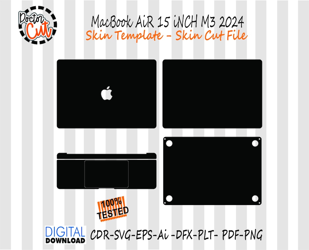 MacBook Air 15 Inch M3 2024 Skin Cut File Skin Vector Template Layout ...