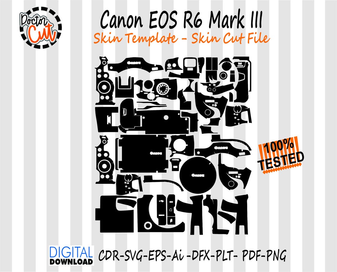 Canon R6 Mark III Skin Vector Template Skin Layout Die Cut Cut File for ...