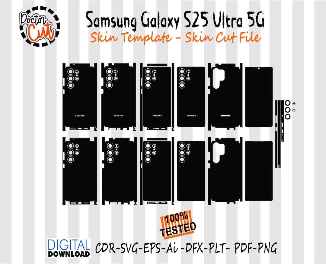 Samsung Galaxy S25 Ultra 5G Skin Template Vector Skin Layout Skin Die ...