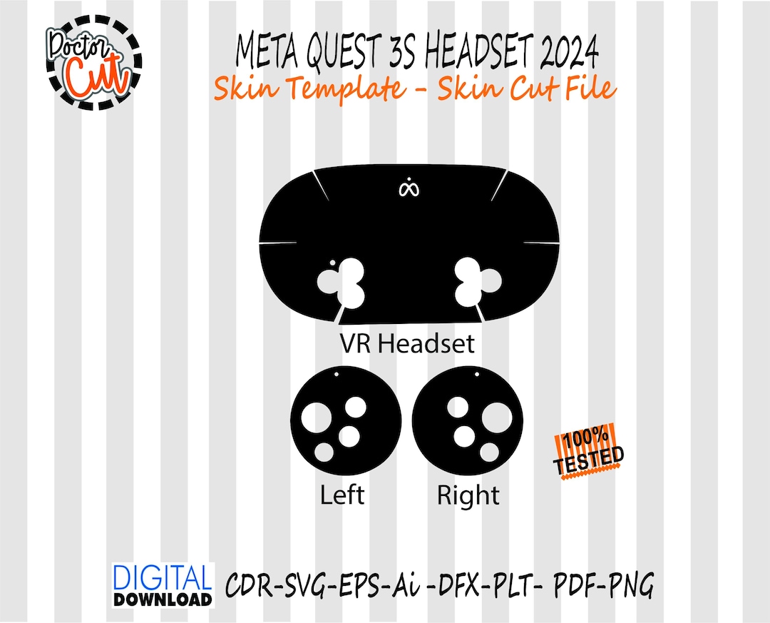 Meta Quest 3s Headset 2024 Skin Vector Template Skin Layout Skin Die ...