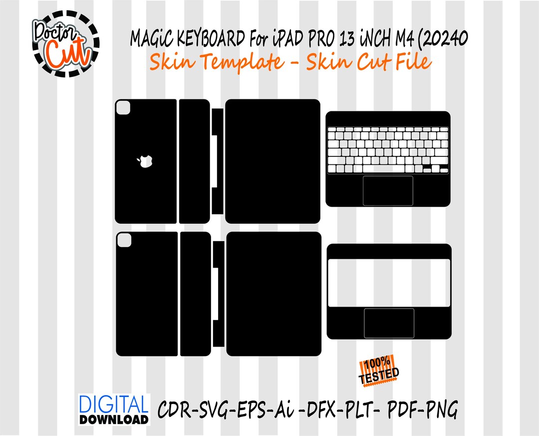 Magic Keyboard iPad Pro 13 Inch M4 (2024) Skin Template Vector Skin Die ...