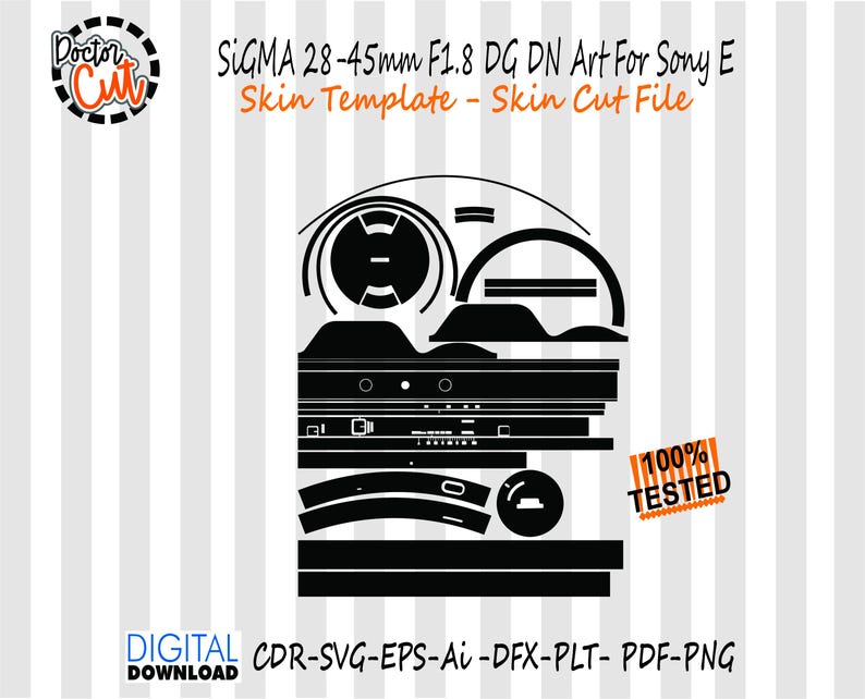Sigma 28-45mm F1.8 DG DN Art for Sony E Skin Template Vector File Skin ...