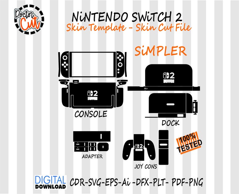 Nintendo Switch 2 2025 Skin Vector Simple Version Template File Skin ...